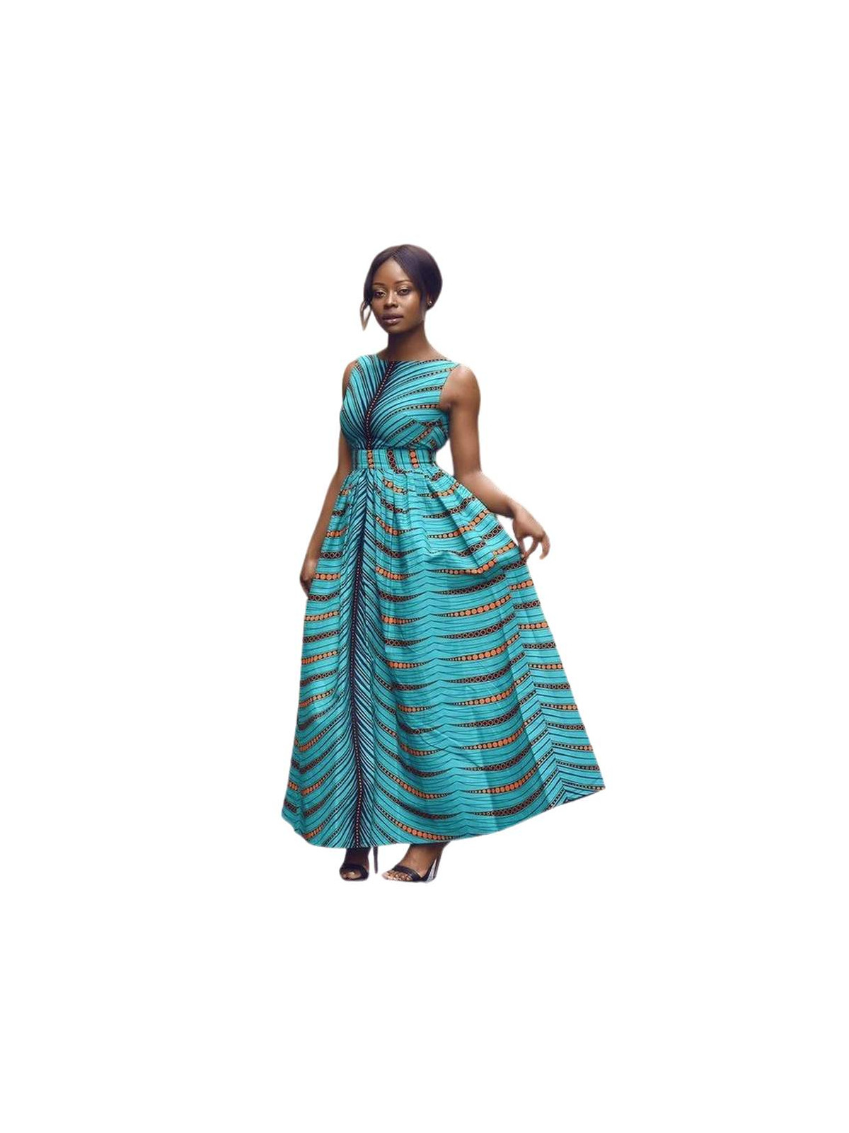 African Fabric - Hitarget - 6 Yards - 100% Cotton - Color Green and...